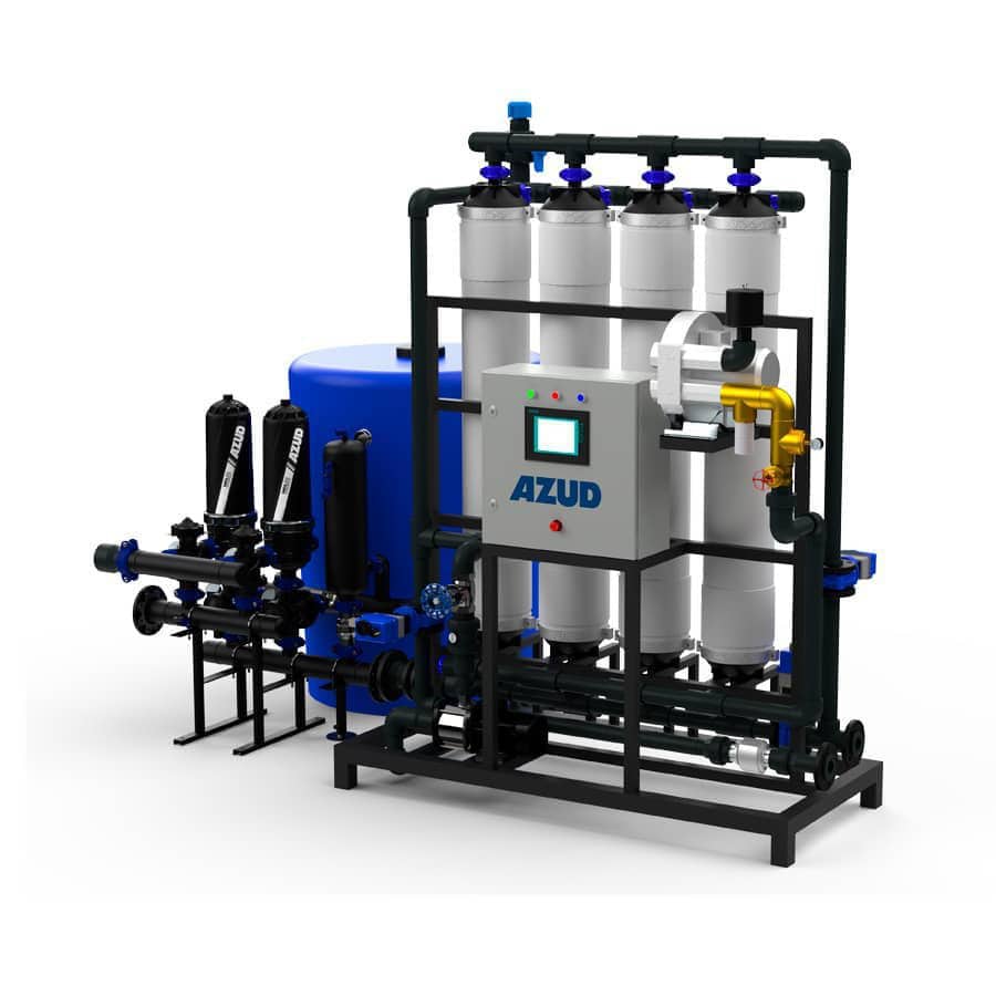 Sistema de tratamiento de aguas - AZUD - para el riego / con filtro