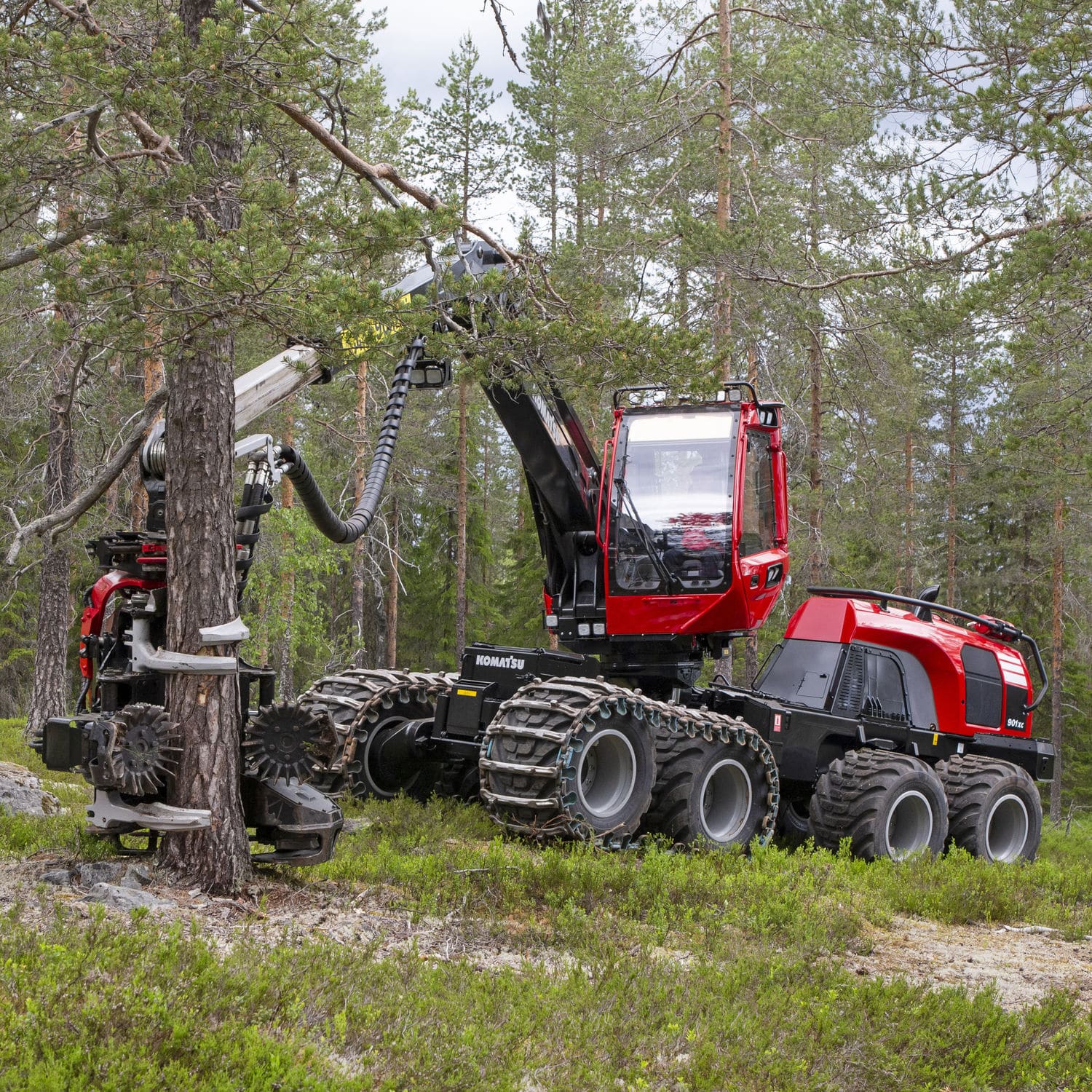 Procesadora forestal con neumáticos - 901XC - Komatsu Forest AB - con grúa