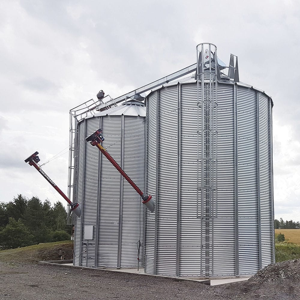 Silo para cereales - MEPU OY - de metal / de hormigón / de fondo cónico