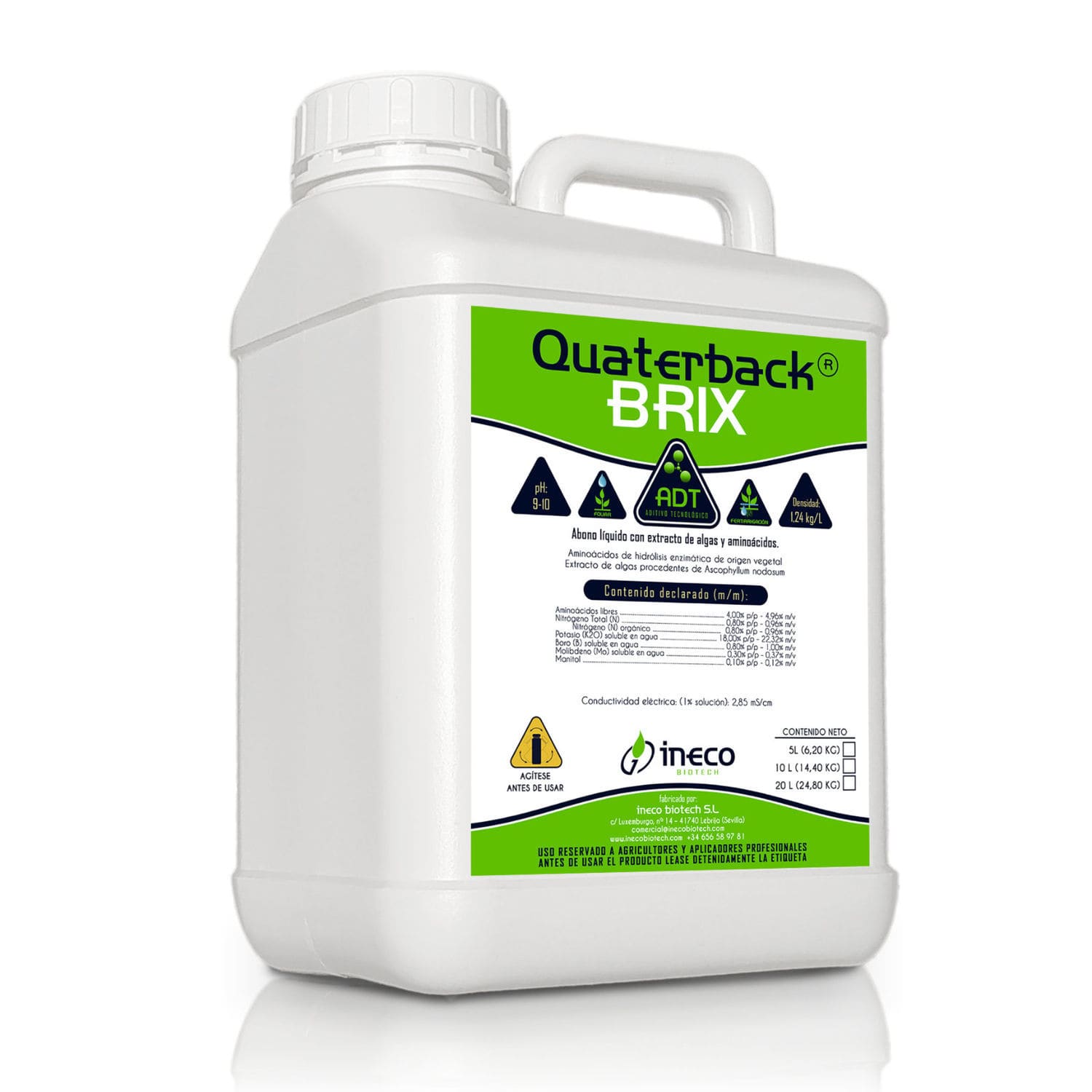 Fertilizante de potasio - Quaterback Brix - Ineco Biotech - rico en boro / molibdeno / líquido