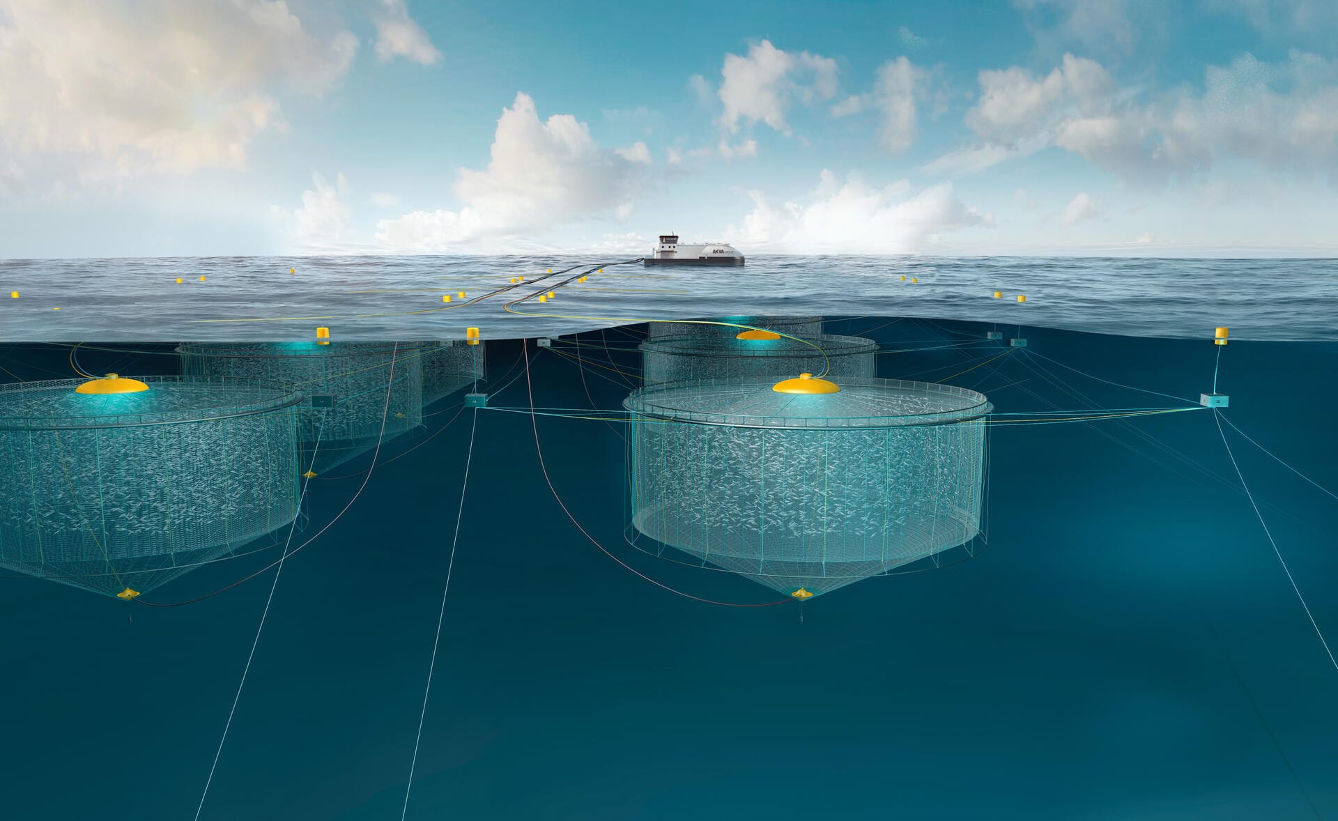 Filet d'aquaculture anti-prédateurs - Atlantis - AKVA group - pour ...