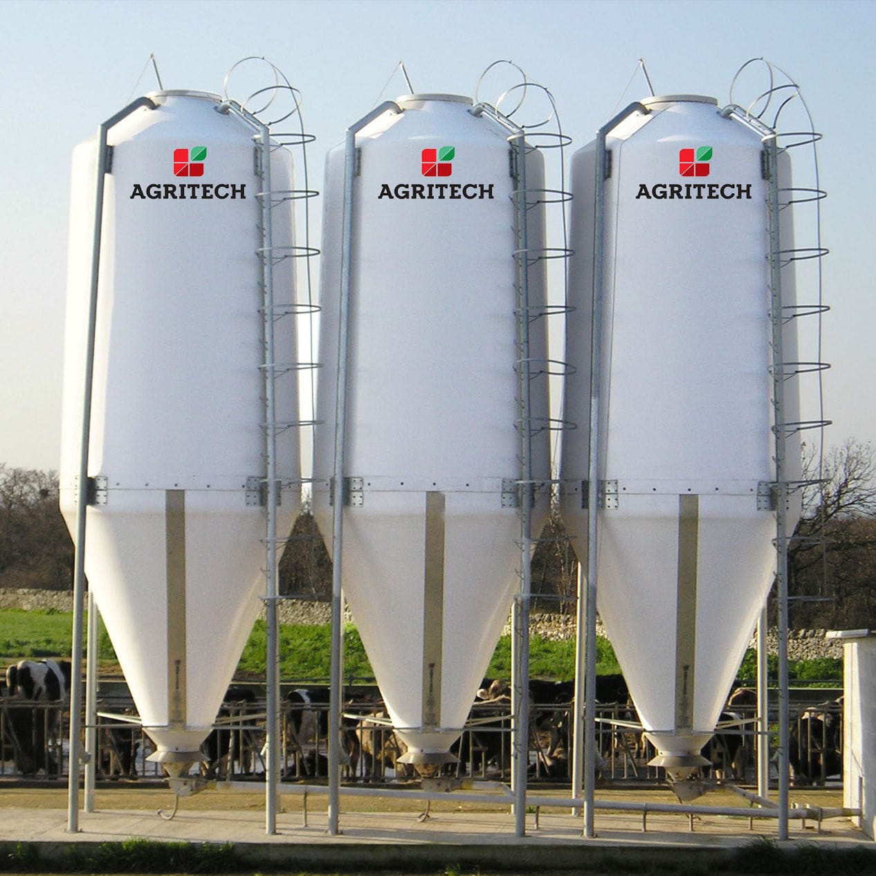 Grain silo - SIO Series - AGRITECH S.R.L. - for animal feed / fiberglass / cone-bottom