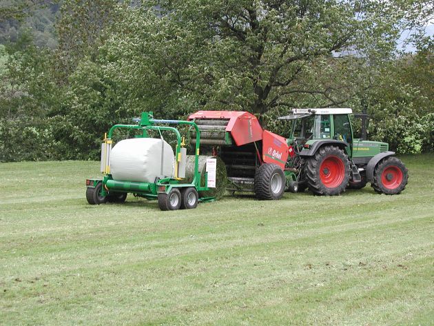 In-line bale wrapper - 1022,1025 - AGRONIC OY - round / automatic / trailed