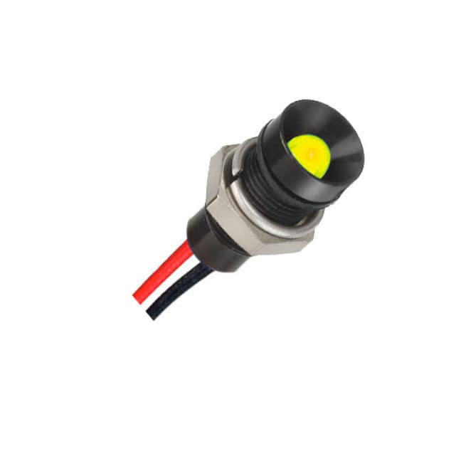 LED control light - Q8R3BXXHY24E - APEM GmbH - yellow / fixed / with cable