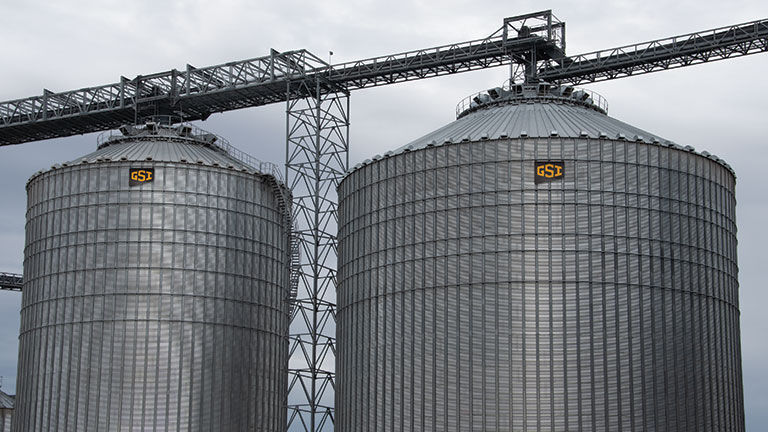 Grain silo - EVO 50 - GSI Group - metal / round / with flat-bottom