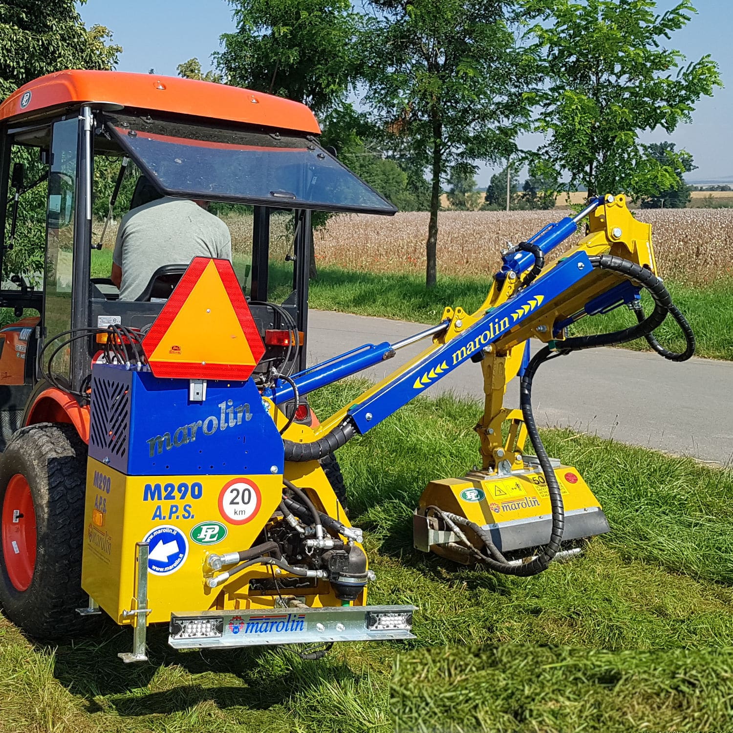 Tractor-mounted reach mower - M290S APS - MAROLIN DECESPUGLIATRICI IDRAULICHE SRL - flail / PTO ...