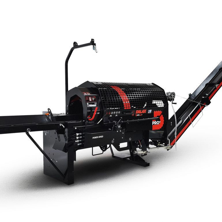 Firewood processor with chainsaw - D410 - PALAX - with belt conveyor ...