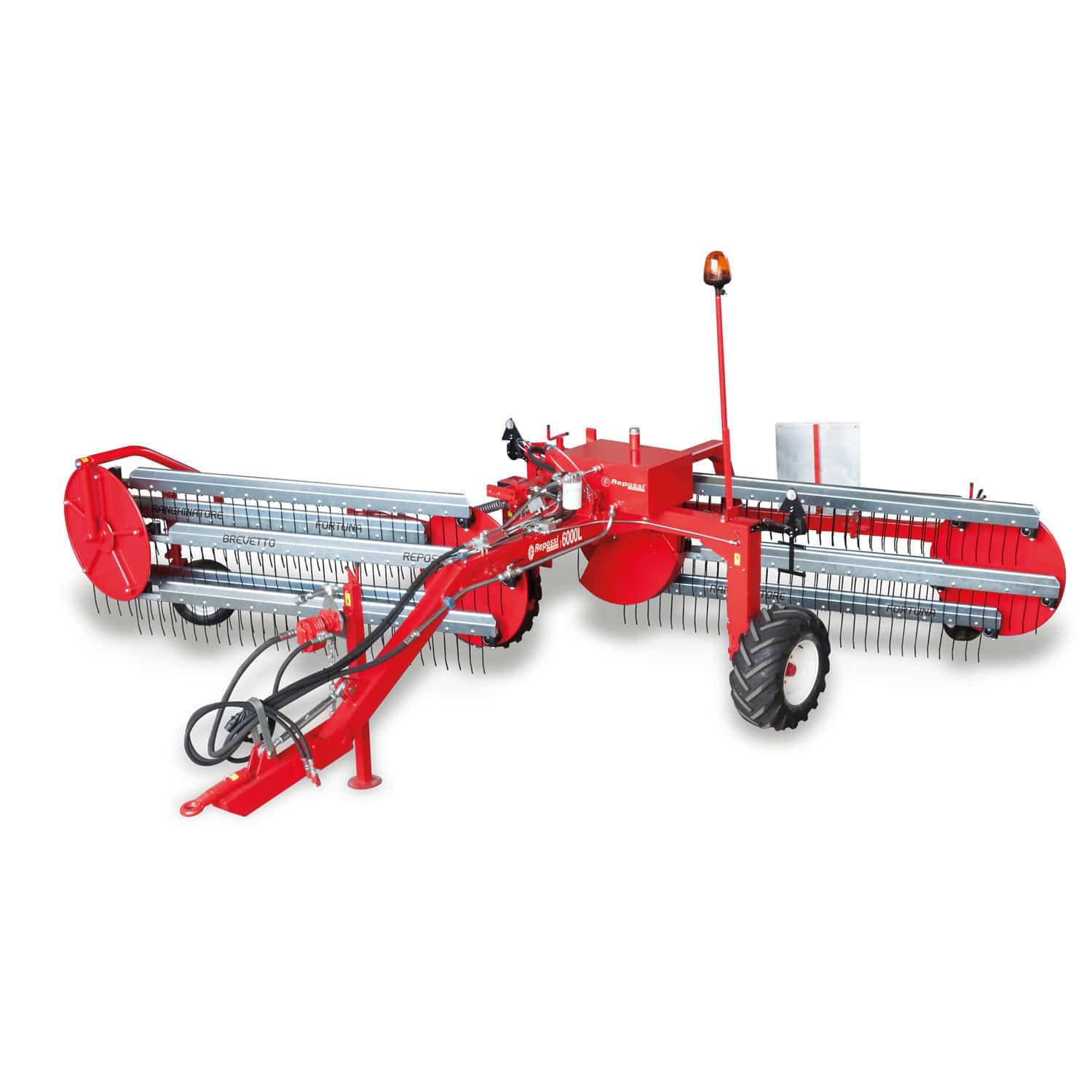 Rotary rake - 6000/10L - Repossi macchine agricole s.r.l. - side delivery