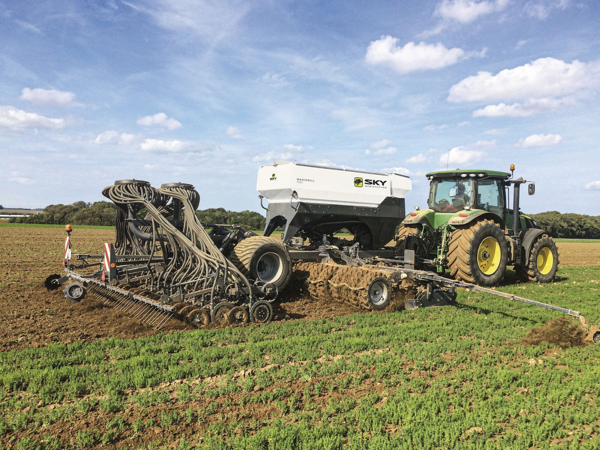 Pneumatic seed drill - Maxidrill - SKY Agriculture - towed / folding