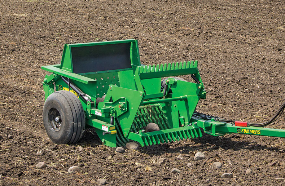 Tractor rock picker - 9R0700 - Summers Mfg. Co. - unload to ground
