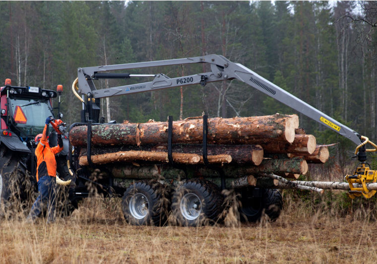 Trailer-mounted forestry crane - P6200 P- - Trejon AB - knuckle boom