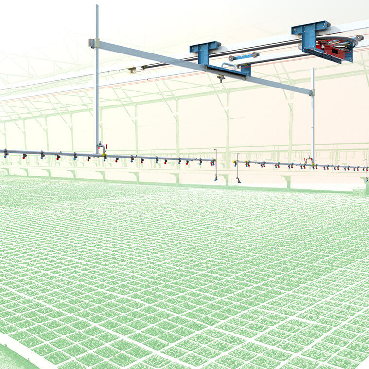 Greenhouse irrigation boom - IRMO4 - URBINATI Srl - suspended / mobile ...