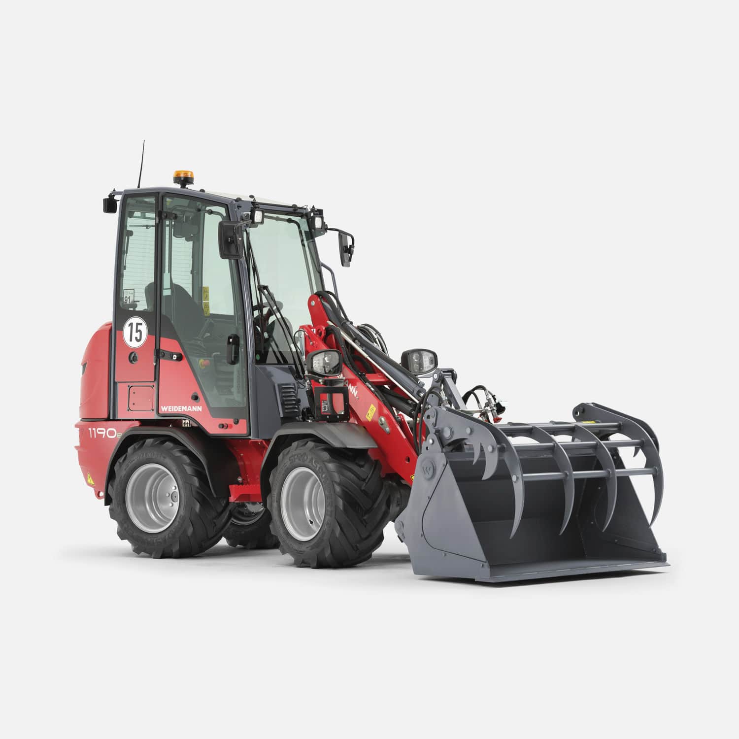 Electric loader - 1190e - Weidemann - rubber-tired / with cab