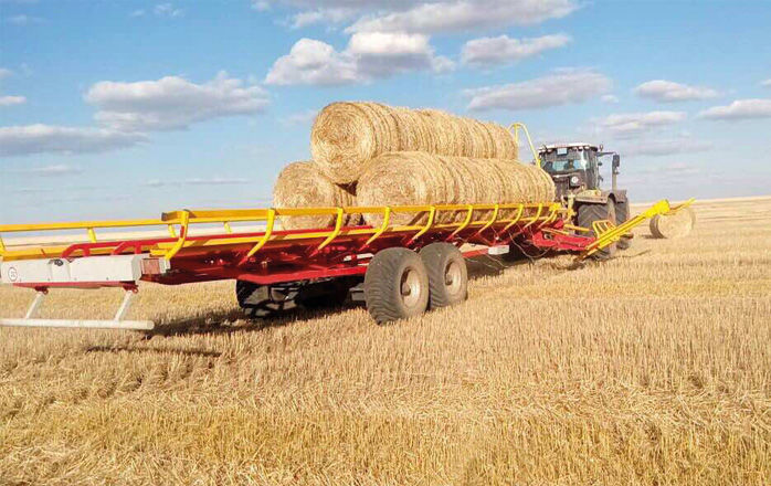 Round bale loader - PT-30 - Zavod Kobzarenka Ltd. - towed / self-unloading