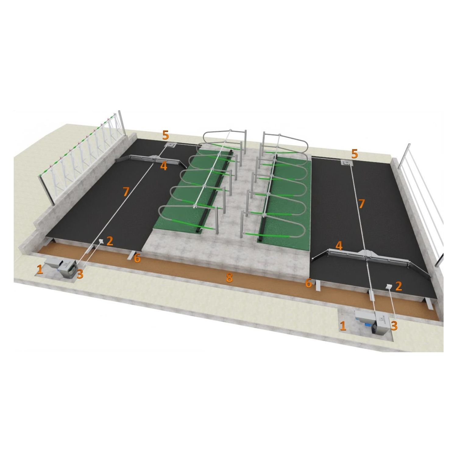 Rope manure scraper - AGRICOW - wire rope / robotic / straight