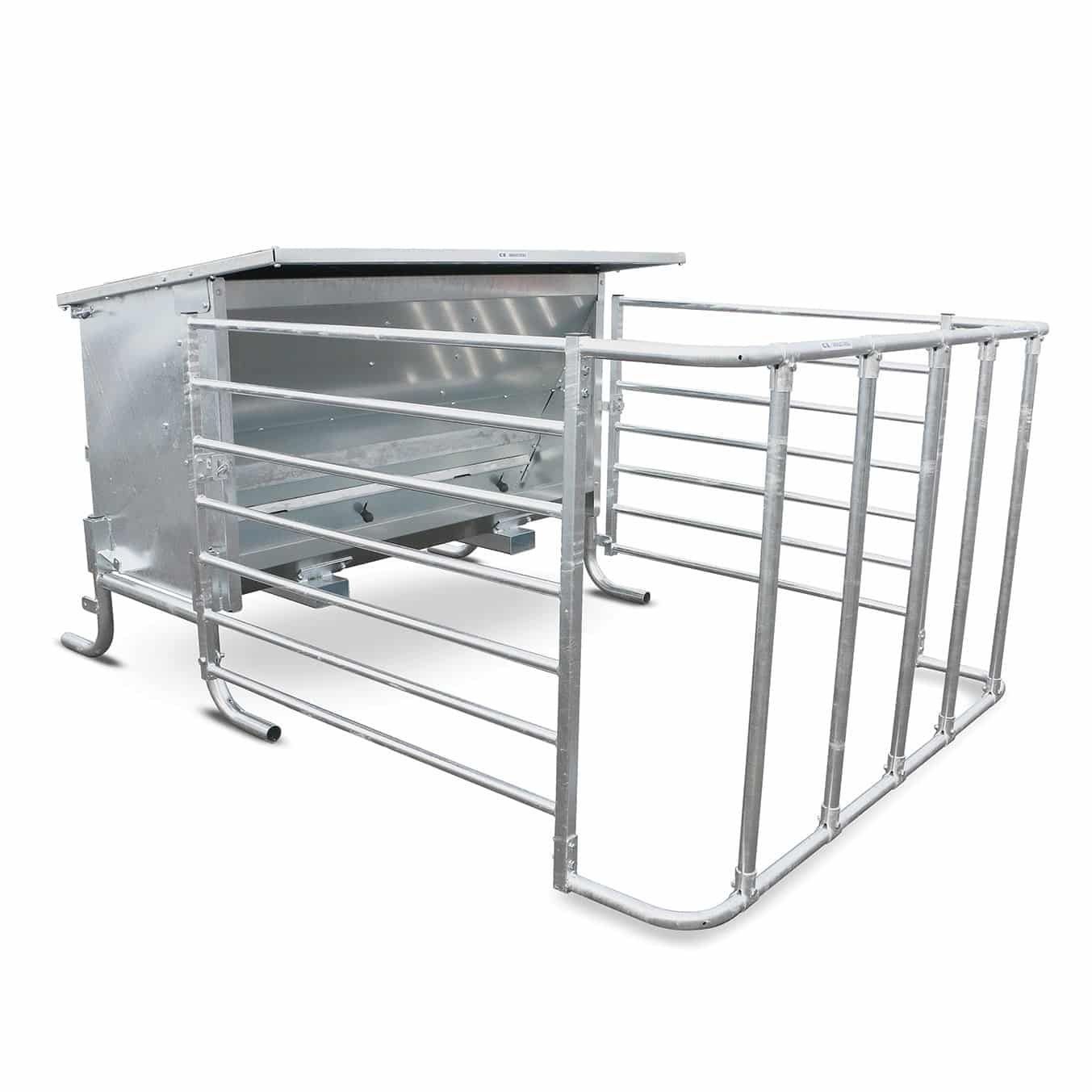 Calf feeder - CK Industries - metal / multi-access / with roof