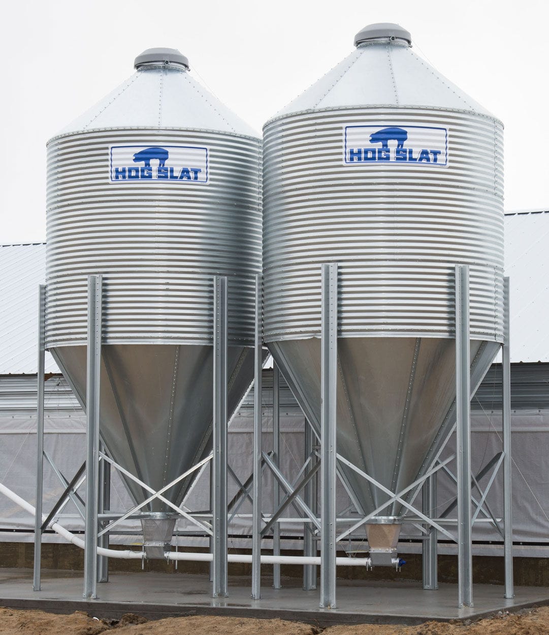Animal feed silo - GST series - Hog Slat - galvanised steel / hopper ...