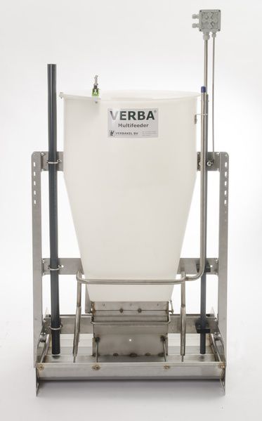 Pig hopper feeder - VERBA - stainless steel / with drinking nipples