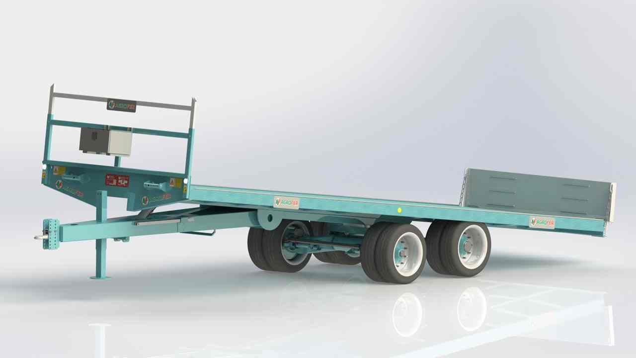 Flatbed trailer - PMG - Agrofer SRL - 2-axle / agricultural / with ...