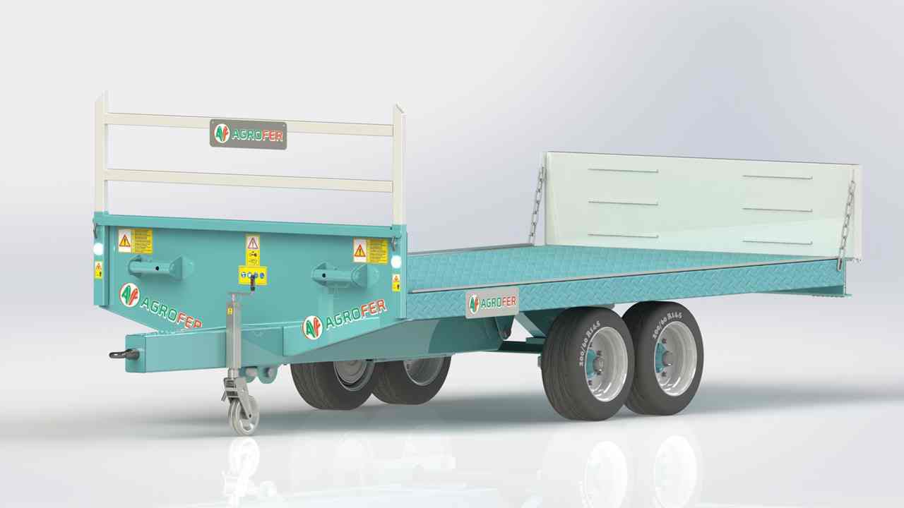 Flatbed trailer - PM RS S - Agrofer SRL - tandem axle / agricultural ...