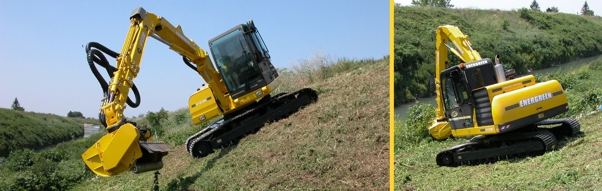 Self-propelled reach mower - ILF C1200 - Energreen - folding / hydrostatic