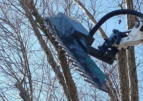Hydraulic hedge trimmer - Hymach srl - mounted