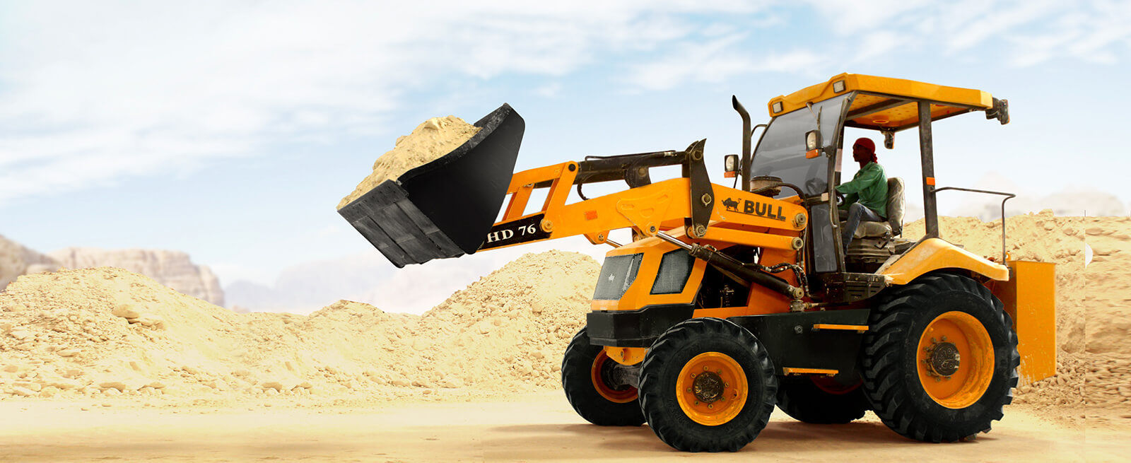 Rubber-tired loader - HD76 - Bull - with cab / with backhoe