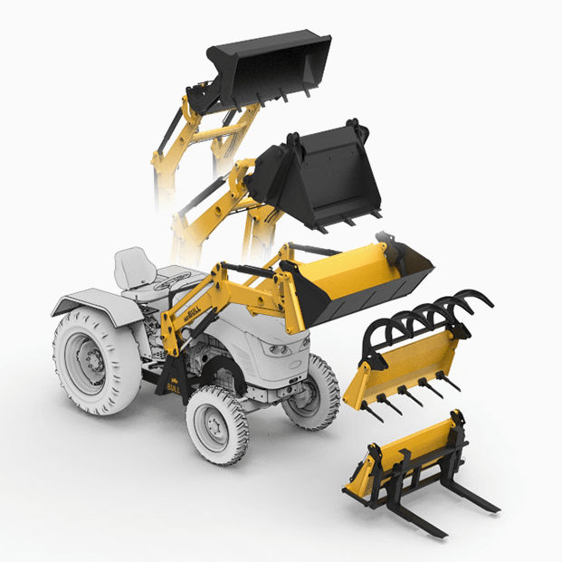 Compact tractor front loader - Bull - with parallelogram limkage