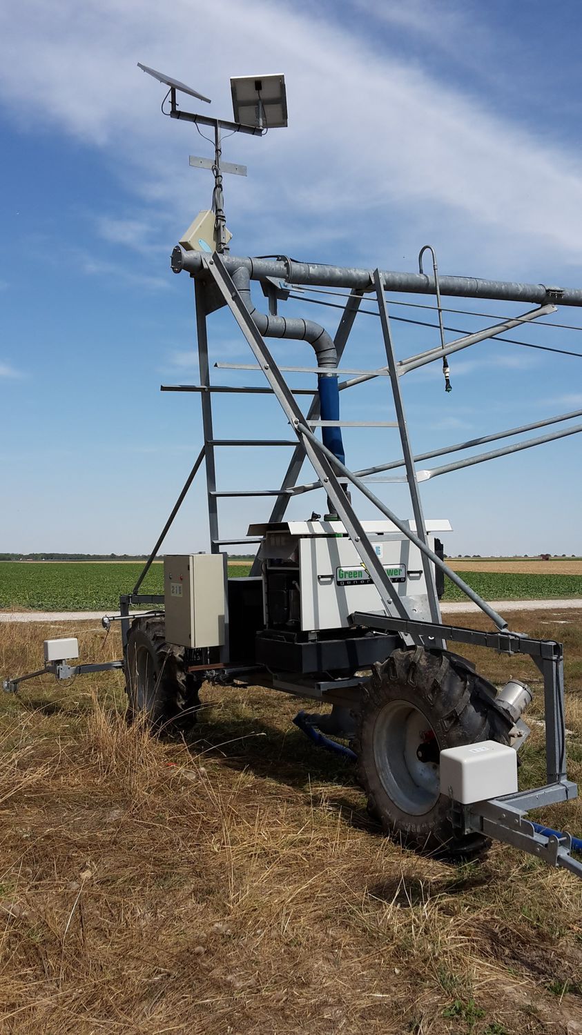 Hose-fed irrigation boom - VV - 2IE INTERNATIONAL - 2-wheel / furrow ...