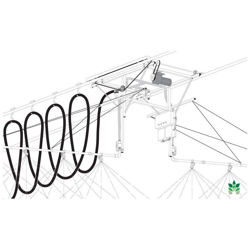 Greenhouse irrigation boom - Growing Systems Inc - hose-fed / suspended