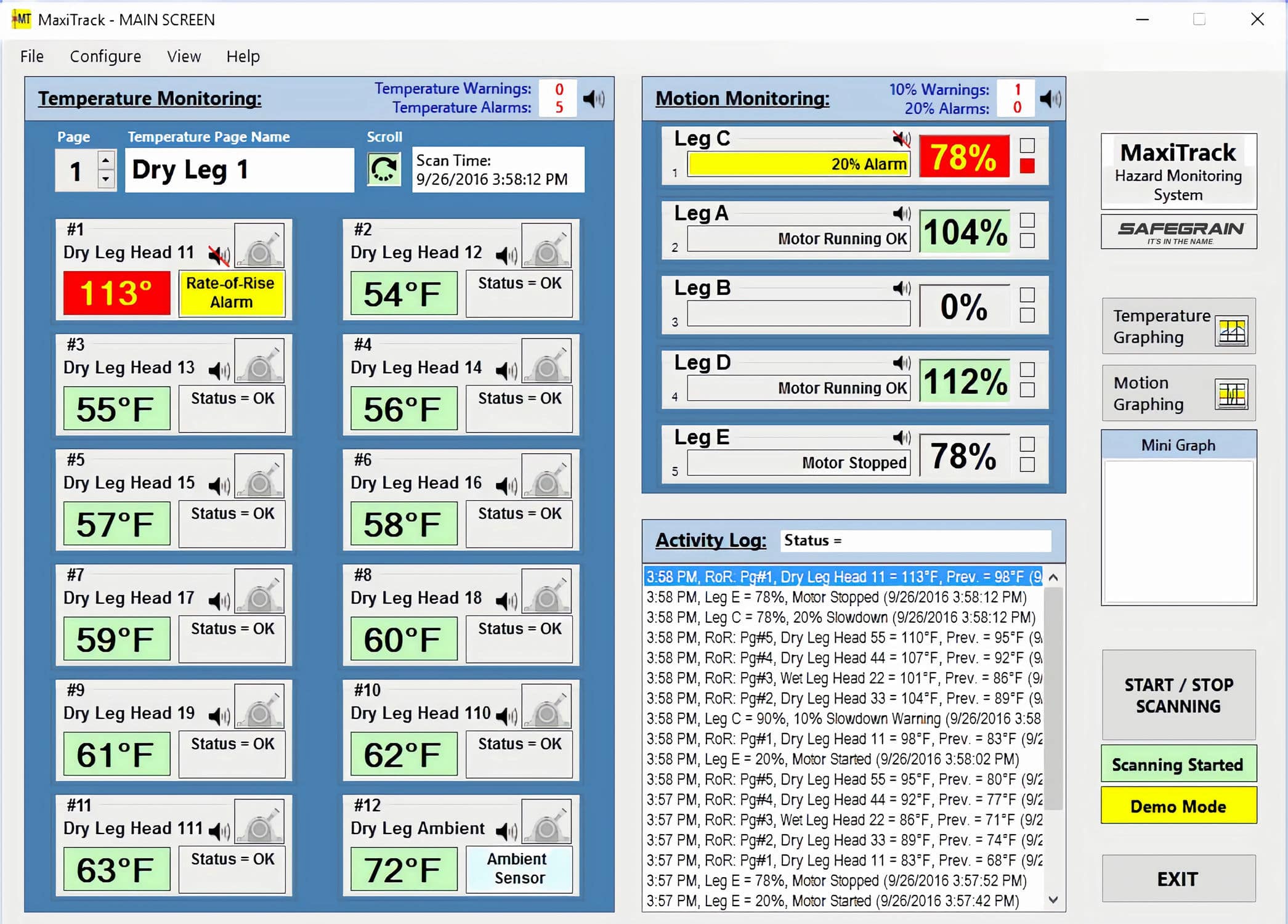 Monitoring software - MaxiTrack - Safe Grain - data acquisition ...