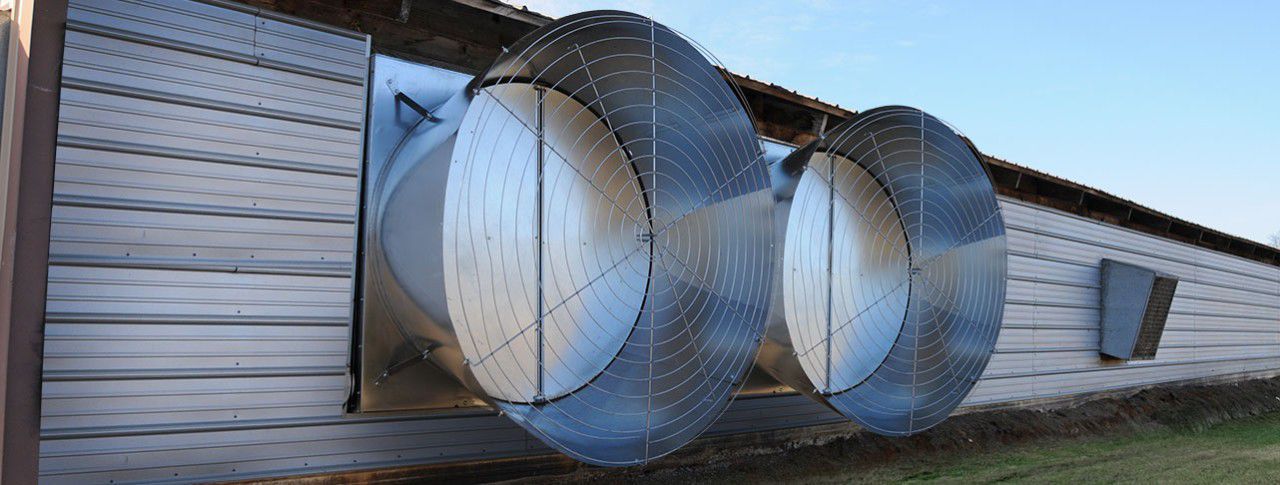 Farm building fan - CUMBERLAND - for air circulation / wall-mounted
