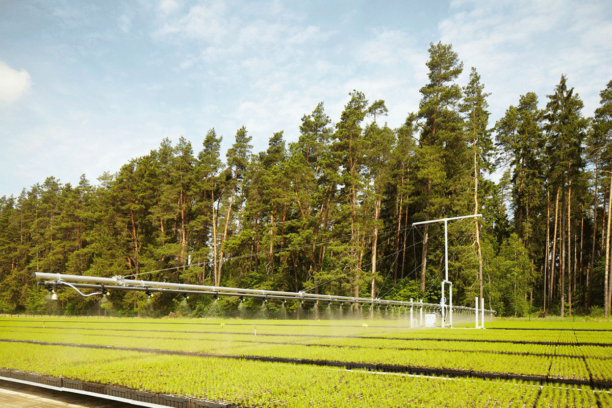 Hose-fed irrigation boom - BCC AB - suspended / for outdoor use