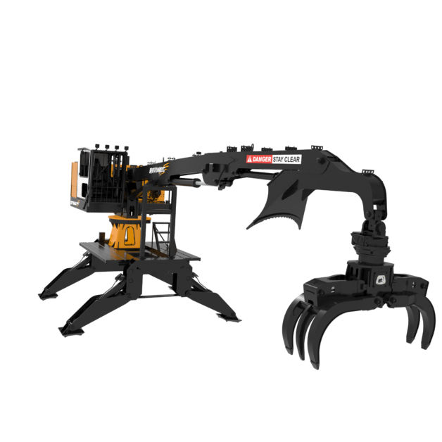 Trailer-mounted log loader - OPTIMAX 950 series - Rotobec - stationary ...