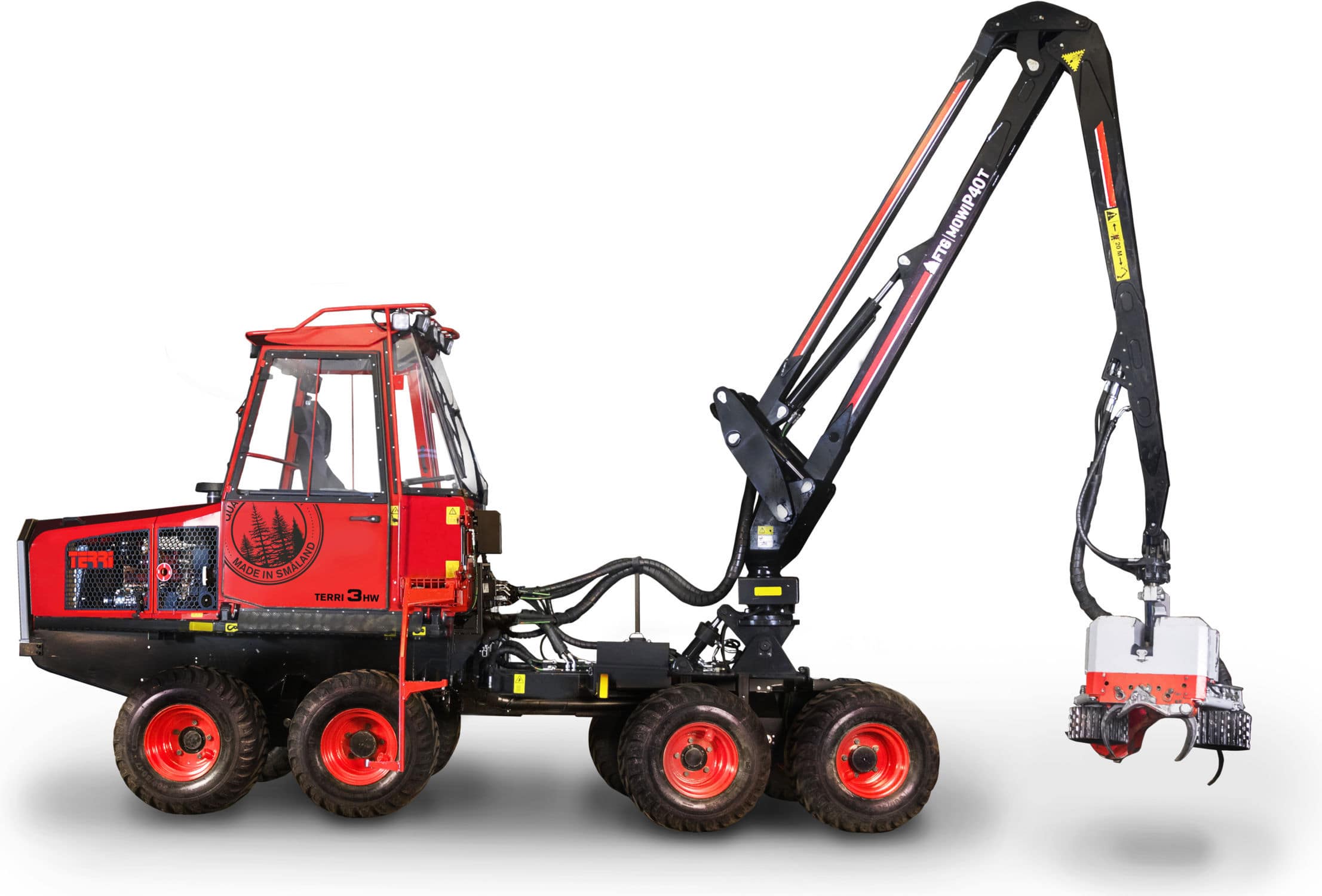 Rubber-tired forestry harvester - 3HW - TERRI - with crane / slope