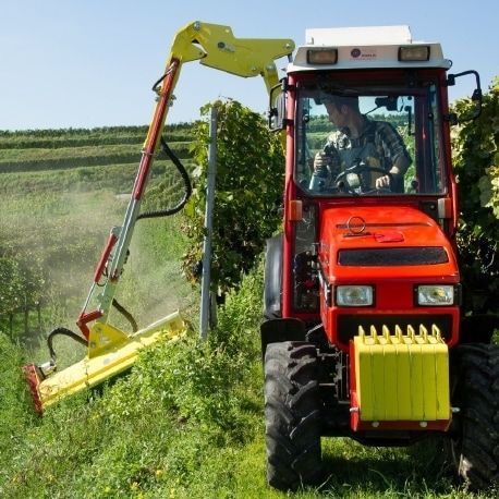 Mounted reach mower - KMS Rinklin GmbH - flail / folding / slope