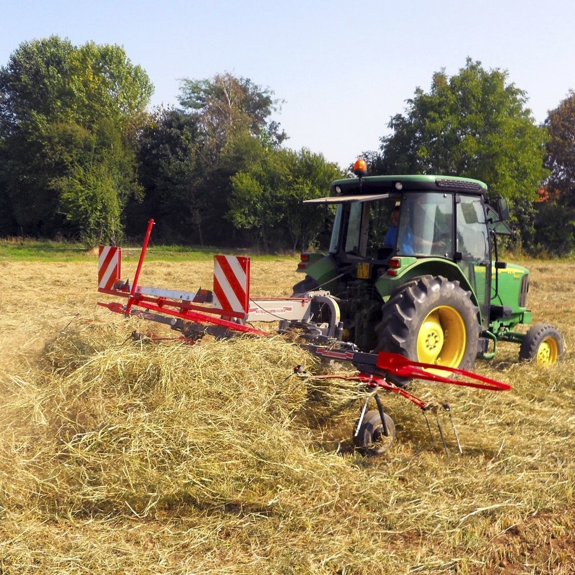 Mounted tedder - Drosera 450 - RIBERI - folding / with gauge wheels ...