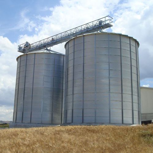 Grain silo - Giordano - metal / round / with flat-bottom