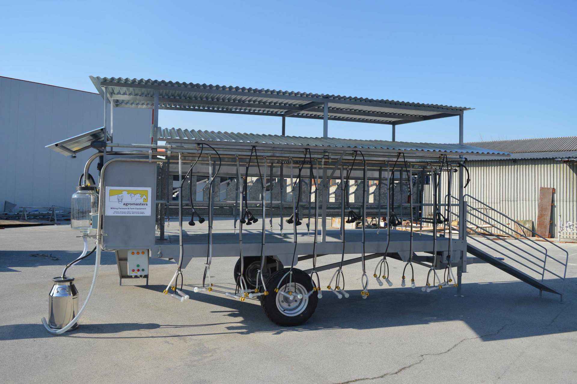 Goat milking parlor - agromaster - for sheep / side-by-side / mobile