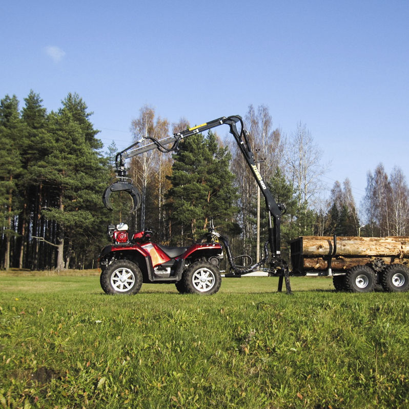 Trailer-mounted log loader - Vahva Jussi 400 - Vahva Jussi - knuckle boom