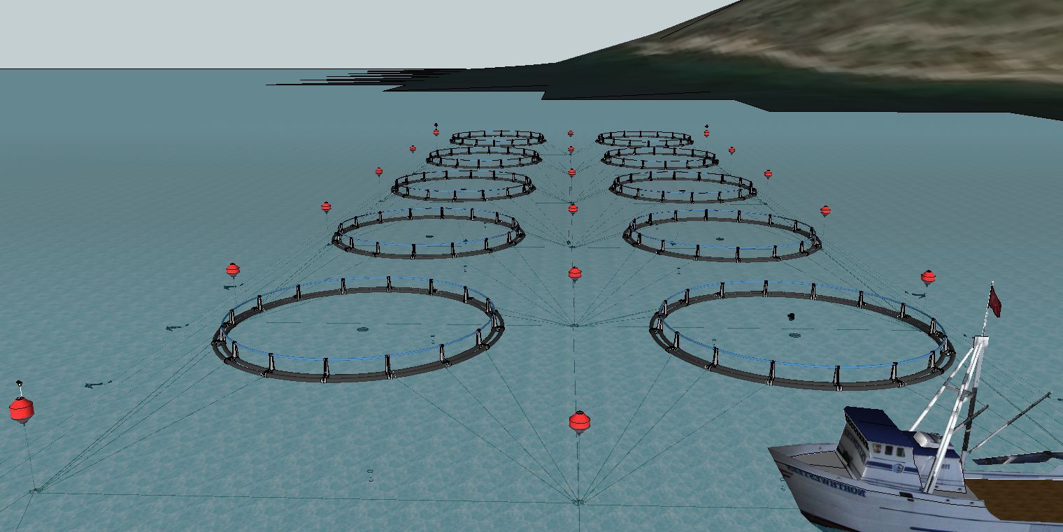 Aquaculture mooring solution - akuakare - with buoys