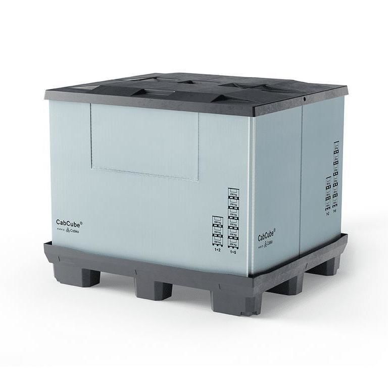 Plastic pallet box - CabCube 1.1 (9F) - Cabka Group GmbH - with lid ...