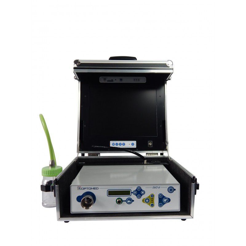 Rigid veterinary endoscope - VVS - optomed - for equine / suitcase / video