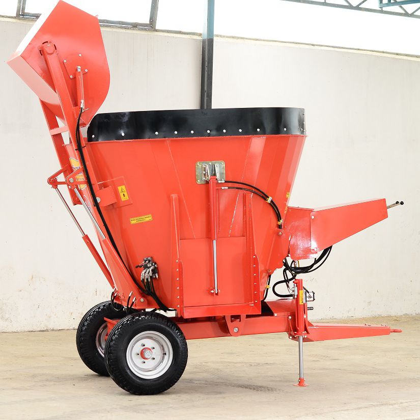 Vertical feed mixer - AGRİMONO - towed / side discharge / single-auger