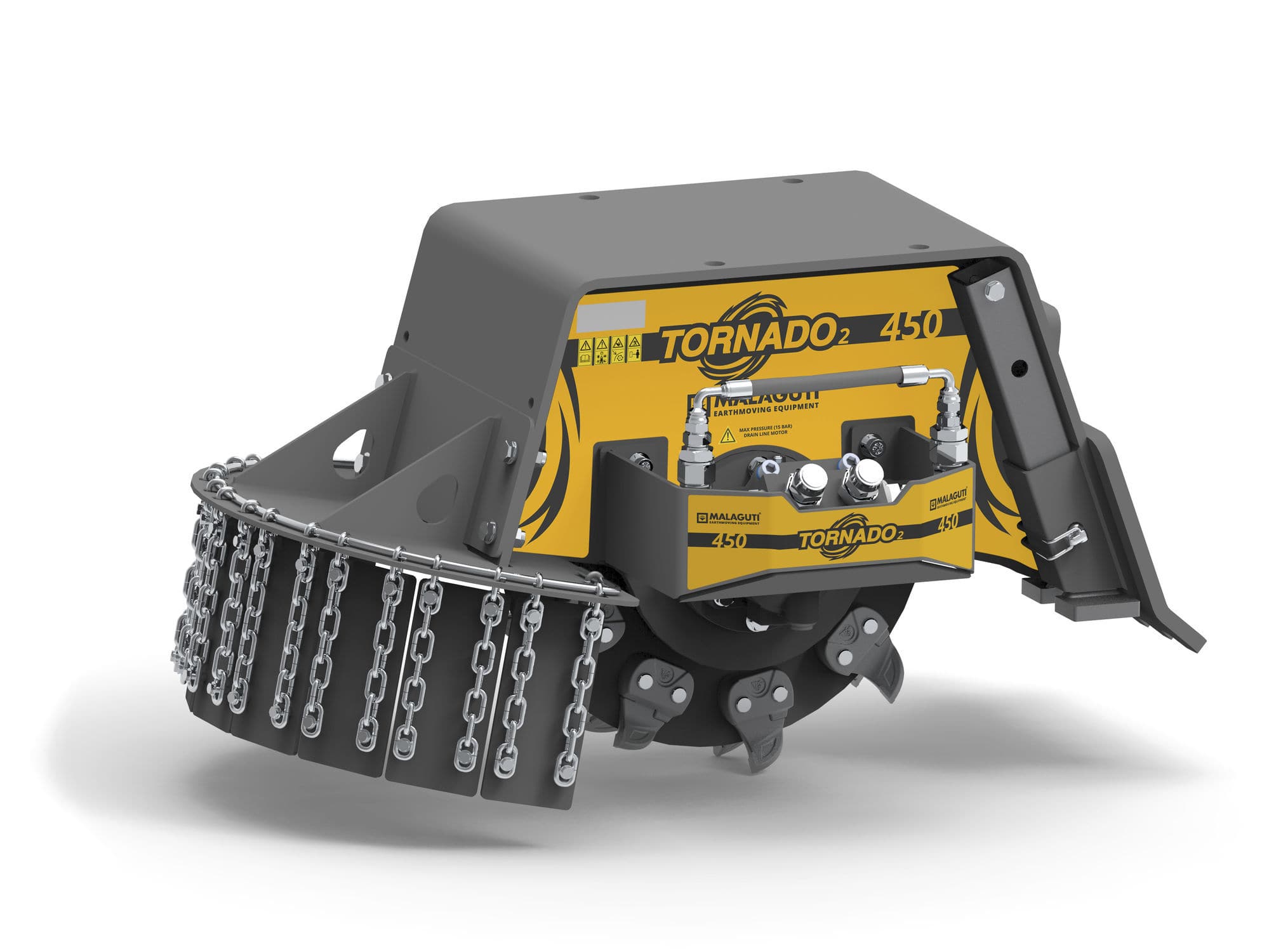 Excavator stump grinder - TORNADO - malaguti srl - hydraulic drive