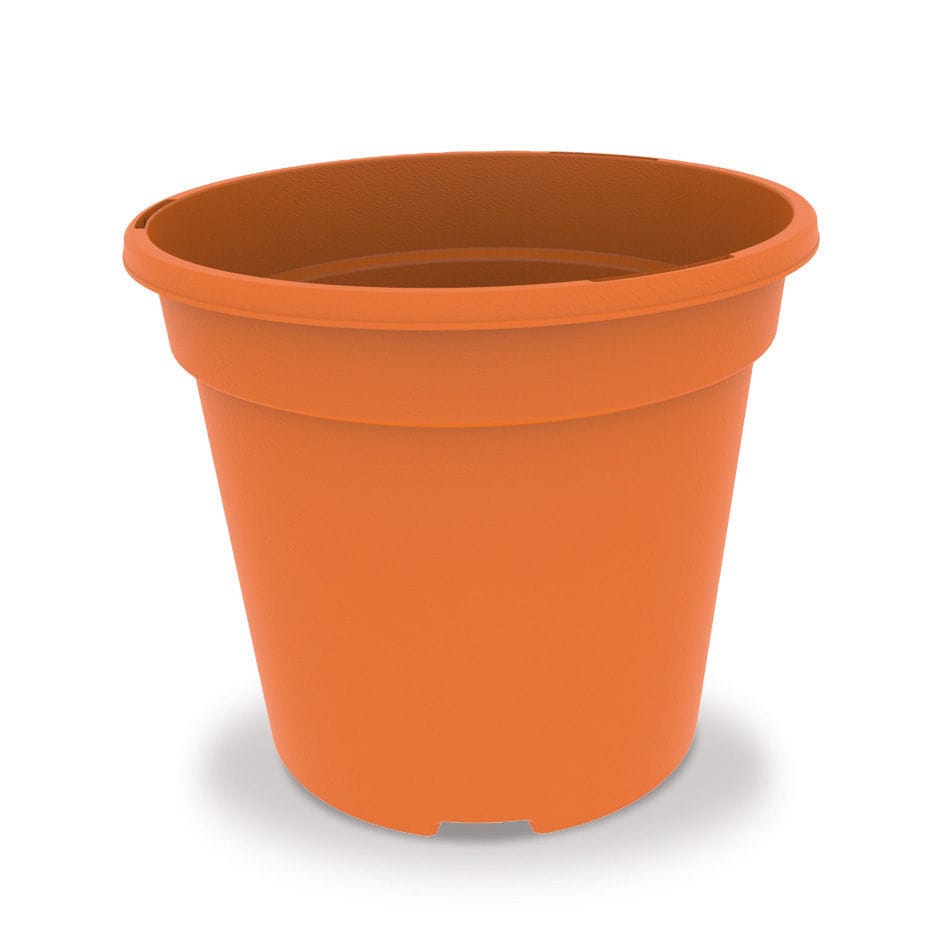 Plastic pot - CDA Series - Alber - round / decorative / brown