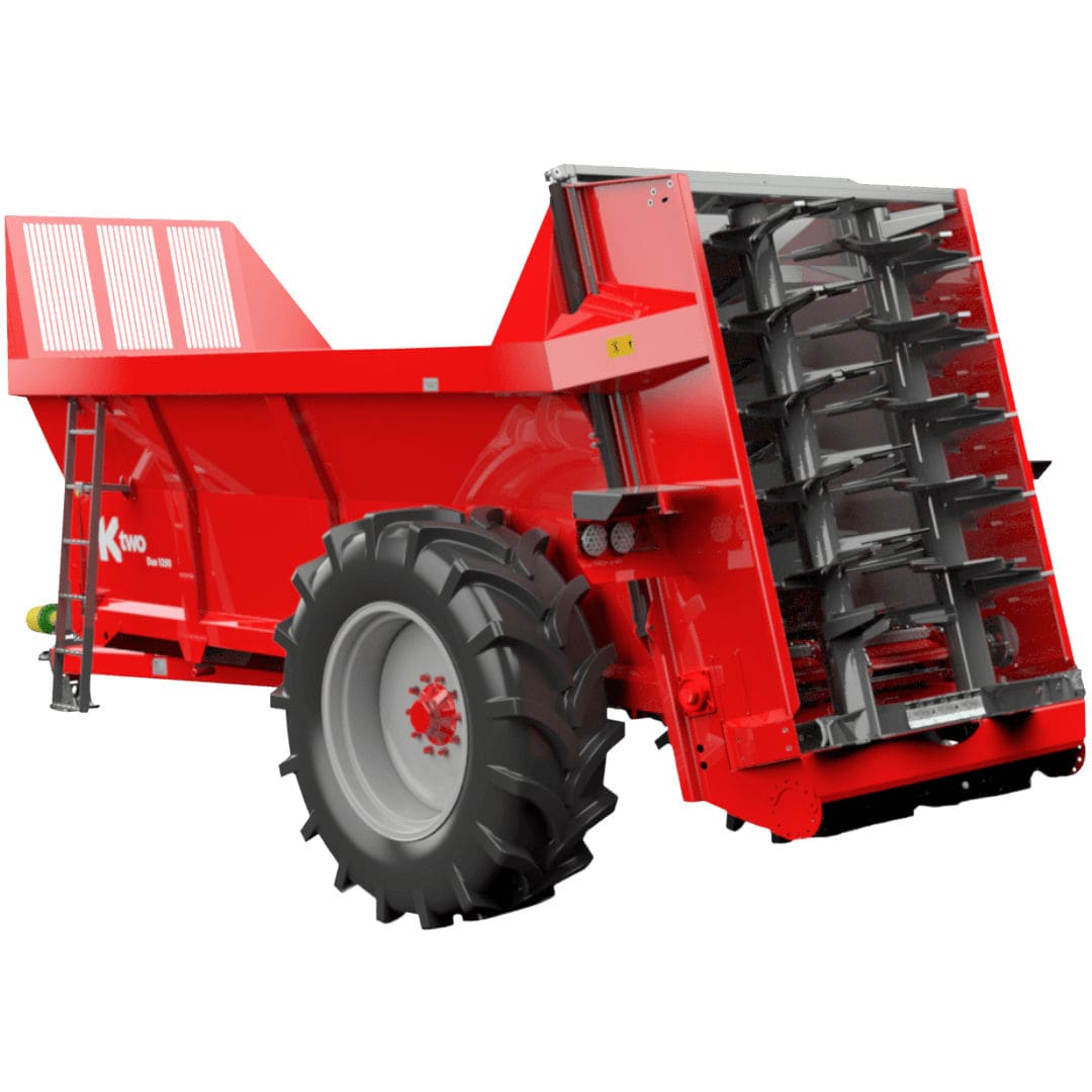 Towed muck spreader - DUO series - Ktwo - verticals beaters / tandem