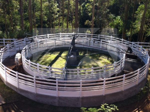 Round horse walker - EQUIBOARD - EQUIBOARD - with fence