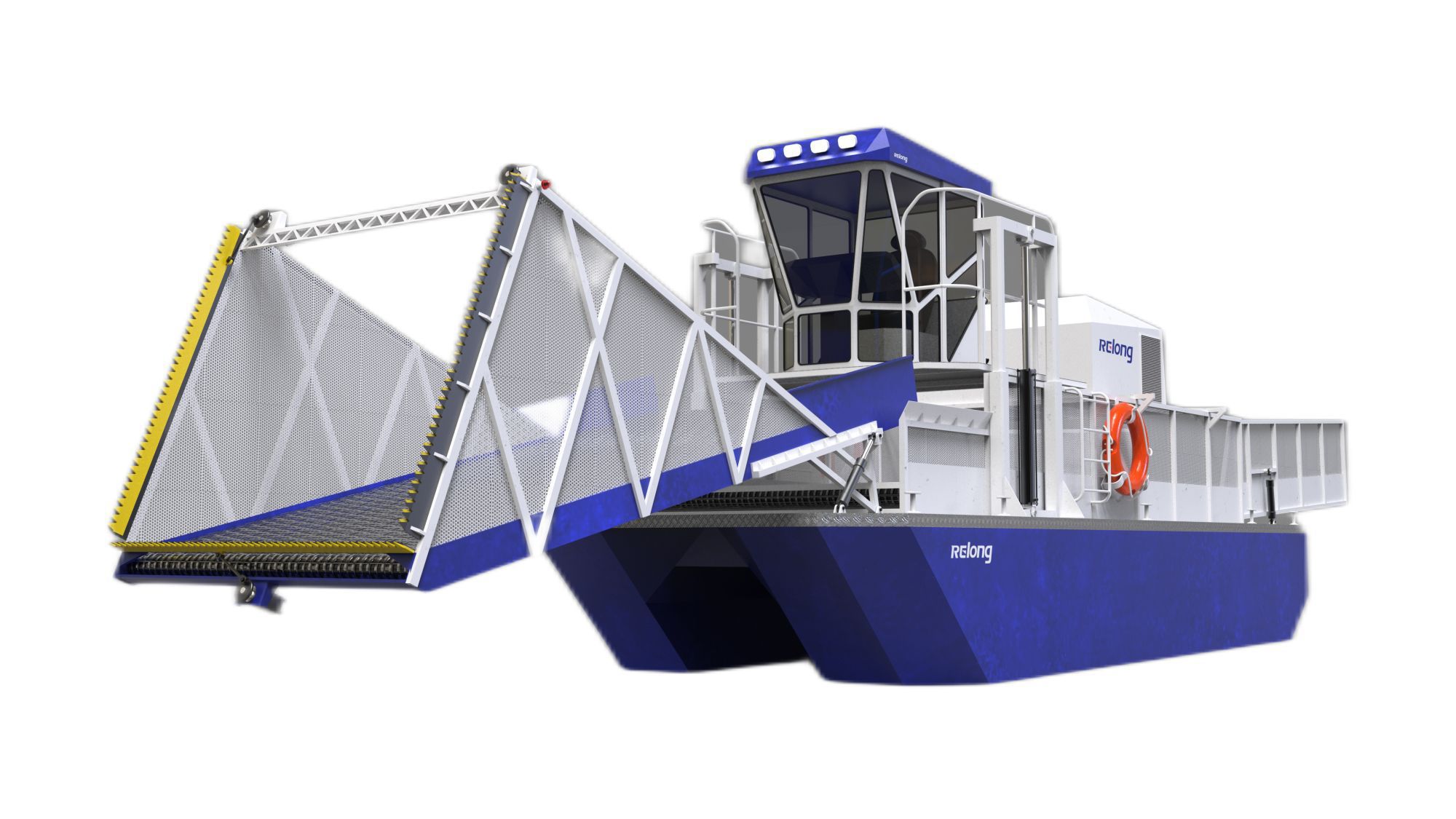 Aquatic weed harvester machine - AWH722 - Relong - boat / electrically ...