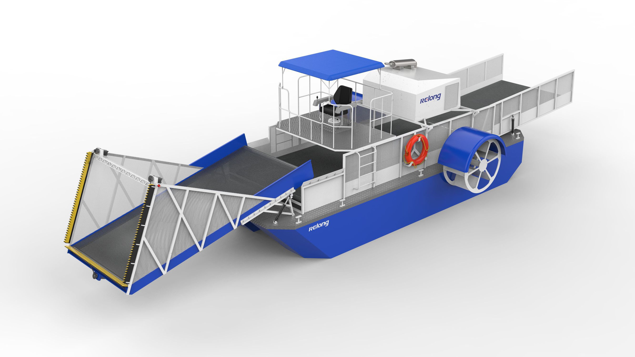 Aquatic weed harvester machine - AWH1600 - Relong - boat / electrically ...